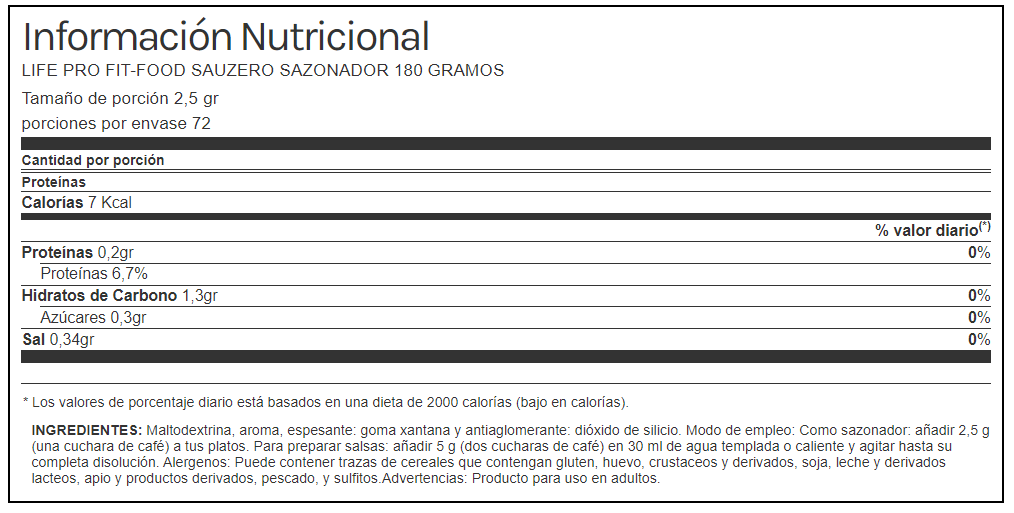 Sazonador Sauzero Barbacoa 180G Lifepro | ScoopNutriFITion